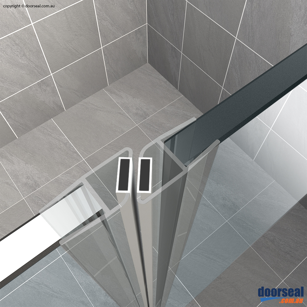 SH016 Magnetic Shower Screen Seal (10mm glass) | Doorseal.com.au